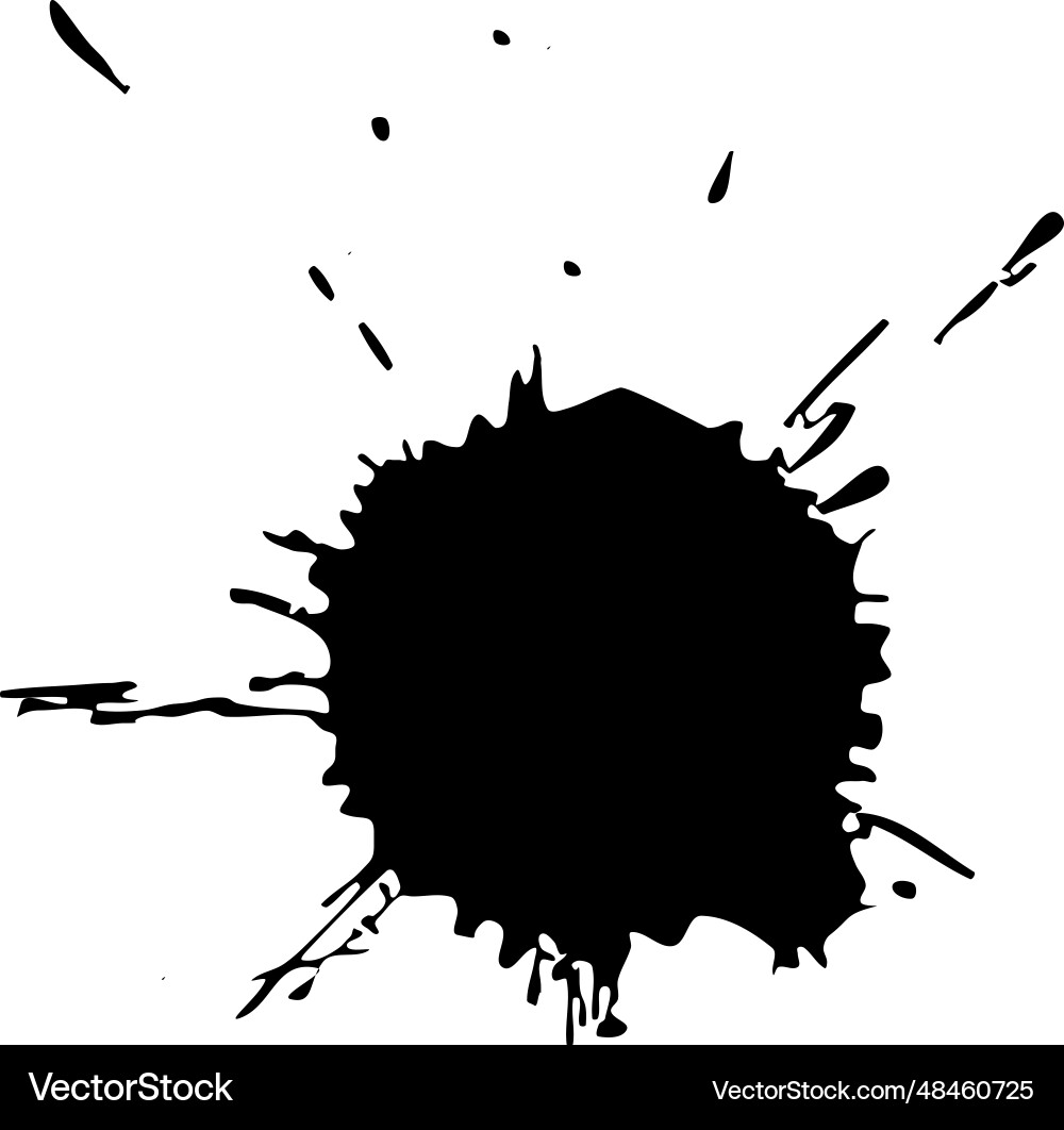 Black paint splash grunge blot creative drop Vector Image