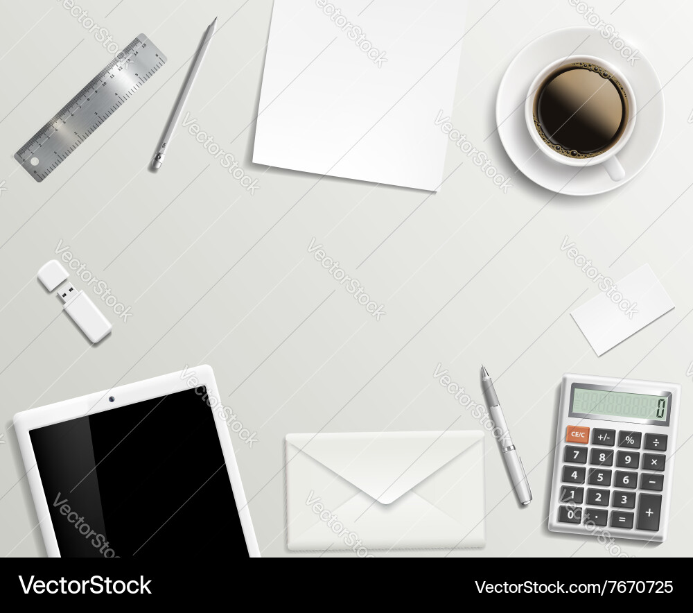 Blank office desk background Royalty Free Vector Image