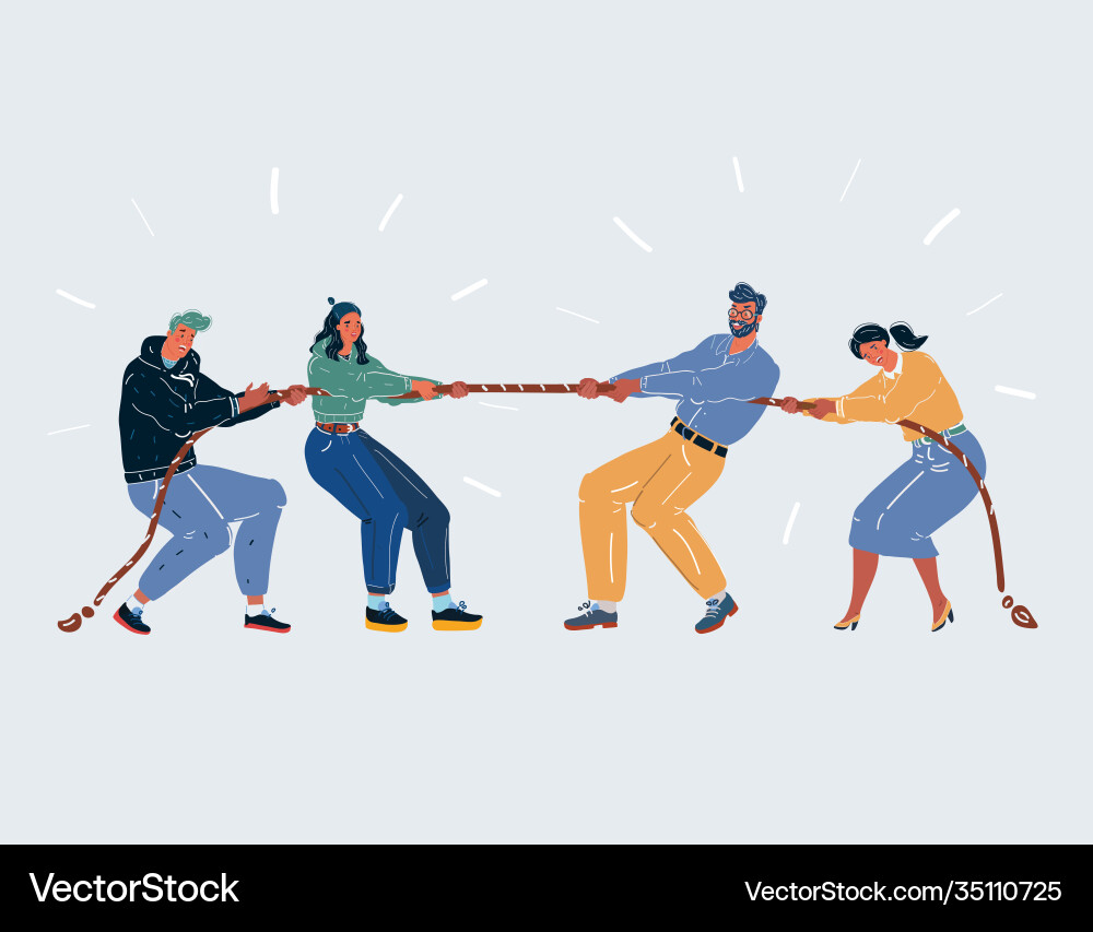 Competition two vs man Royalty Free Vector Image