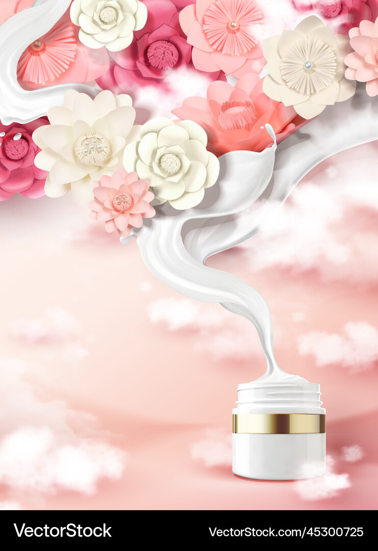 Cream jar and flow texture Royalty Free Vector Image