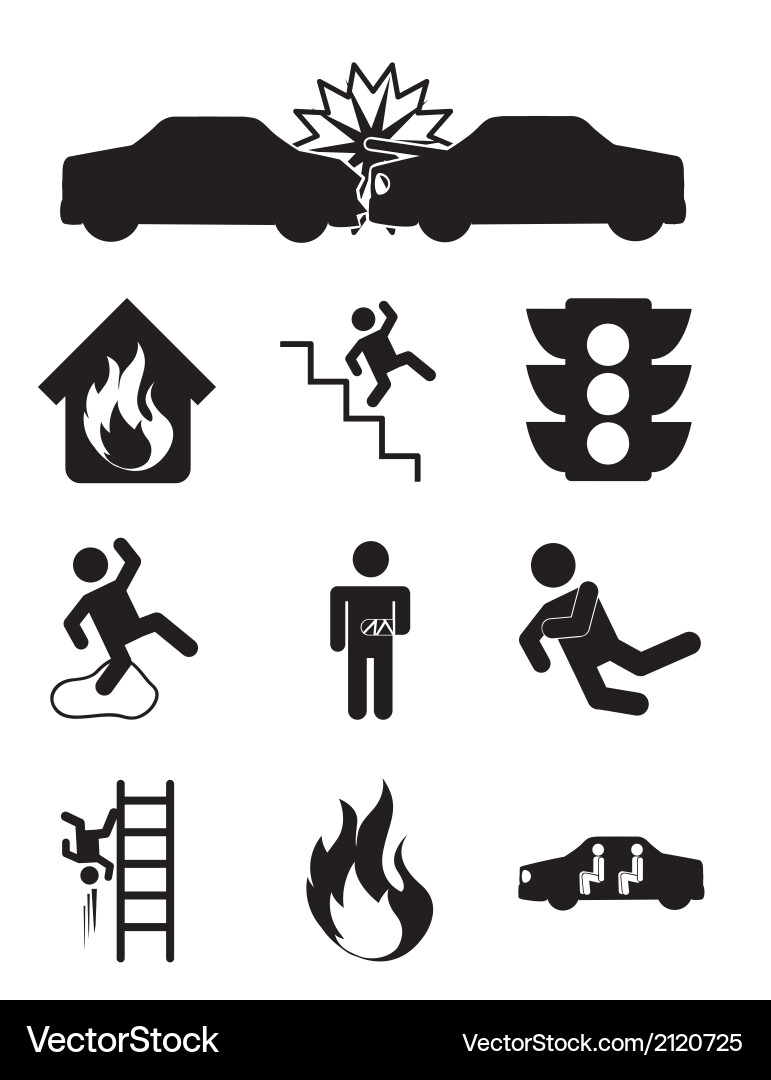 Danger Accident Icons Royalty Free Vector Image