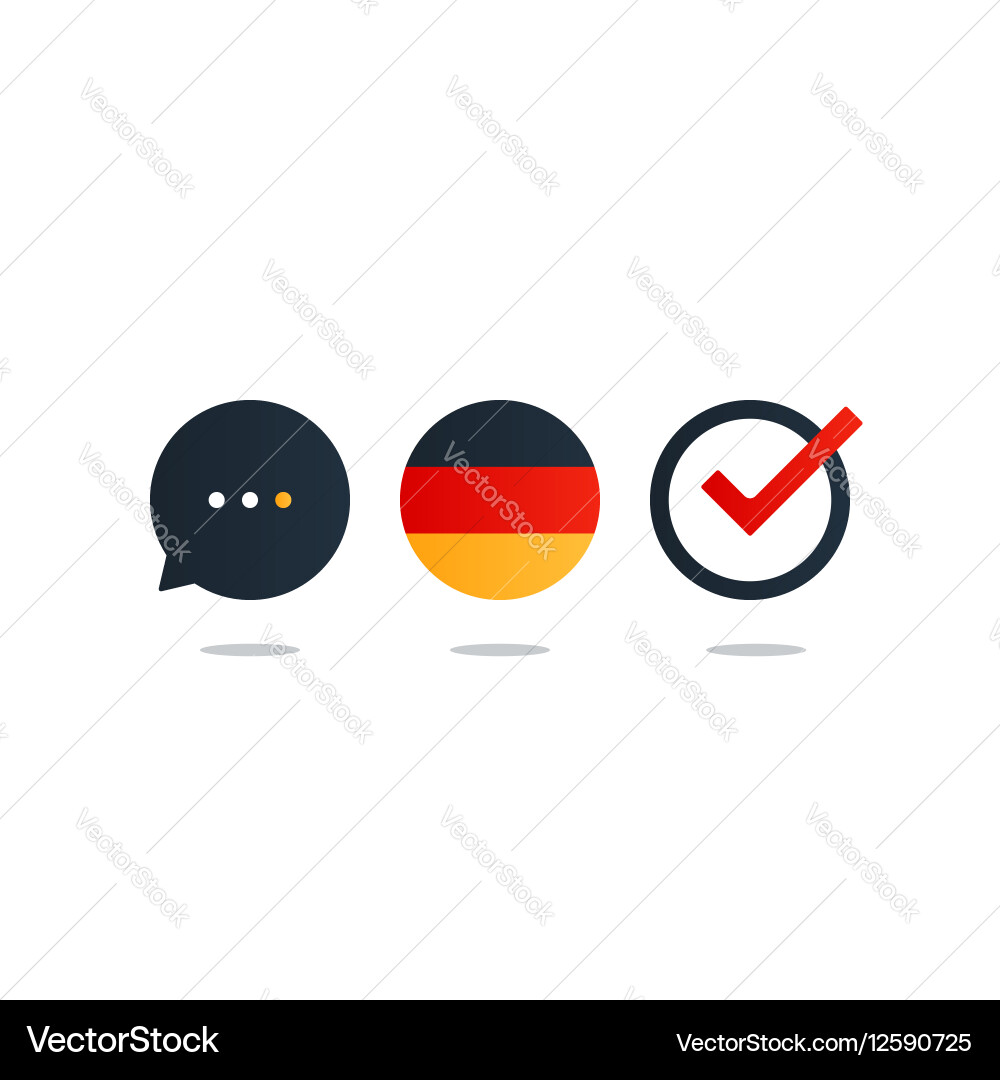 German language courses advertising concept fluent