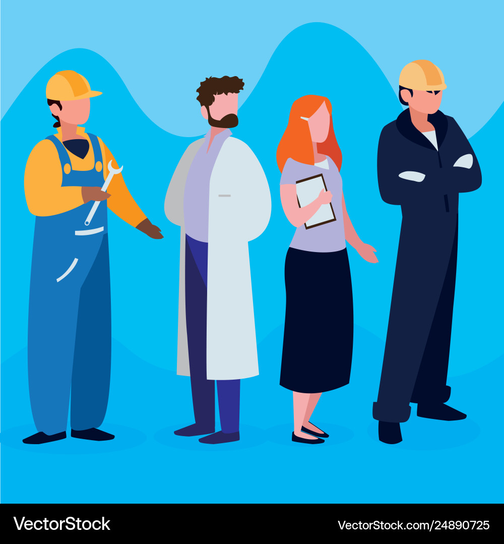 Group professional workers characters Royalty Free Vector
