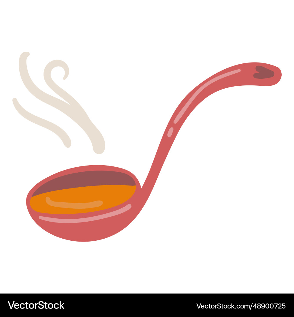 Ladle cooking soup Royalty Free Vector Image - VectorStock