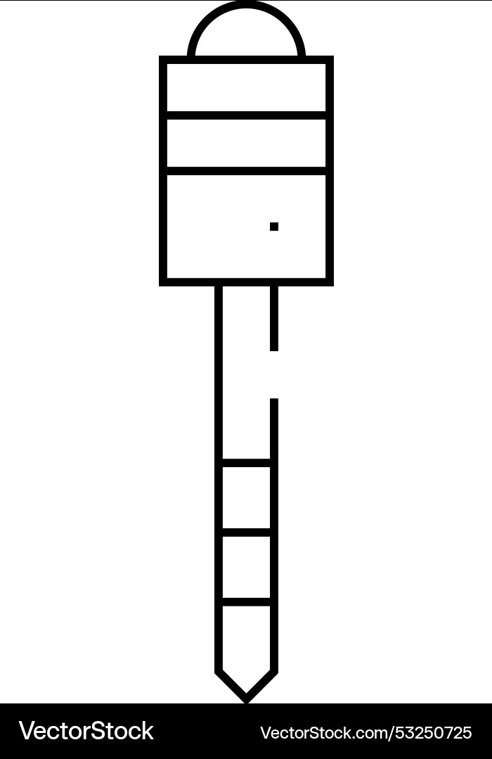 Marking peg stick line icon Royalty Free Vector Image