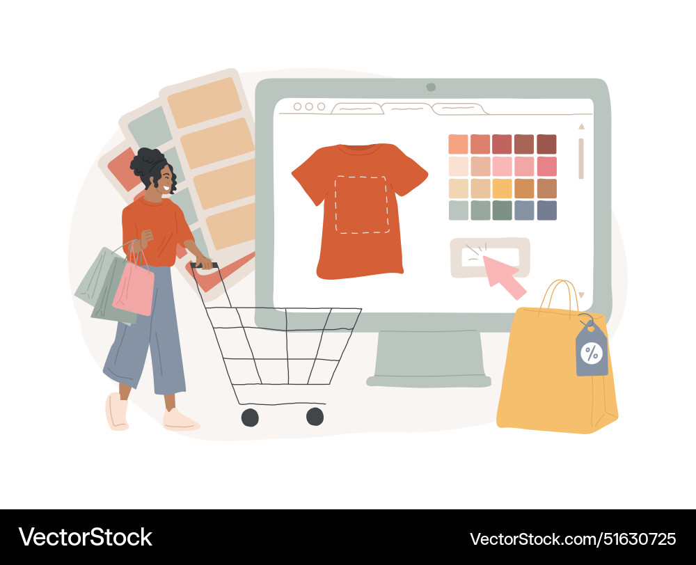 Merch clothing isolated concept Royalty Free Vector Image