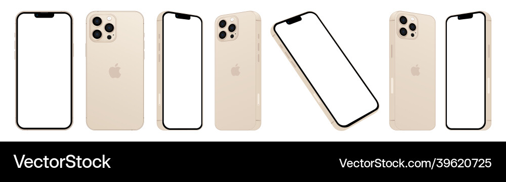New iphone 13 or phone pro angles Royalty Free Vector Image