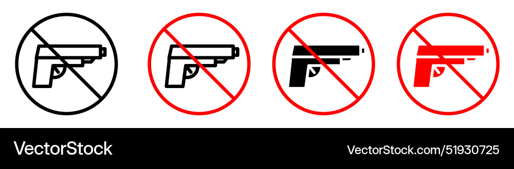 No gun icon depicting gun-free zones and safety Vector Image