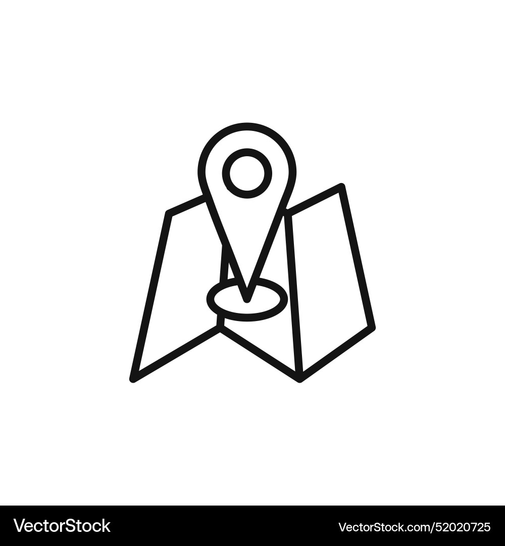 Pin on a map icon outline collection in black Vector Image