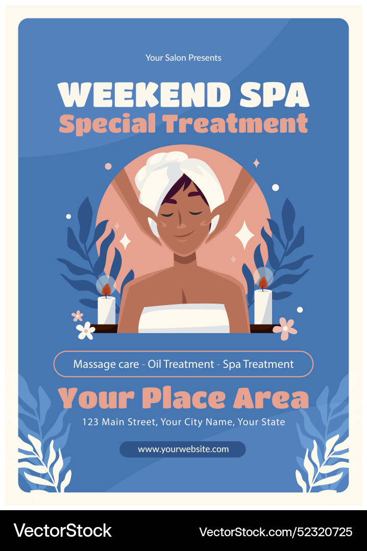 Spa poster design template Royalty Free Vector Image