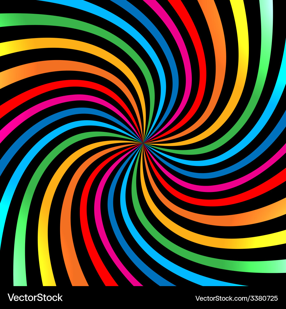 Vibrant Rainbow Spiral Background Royalty Free Vector Image