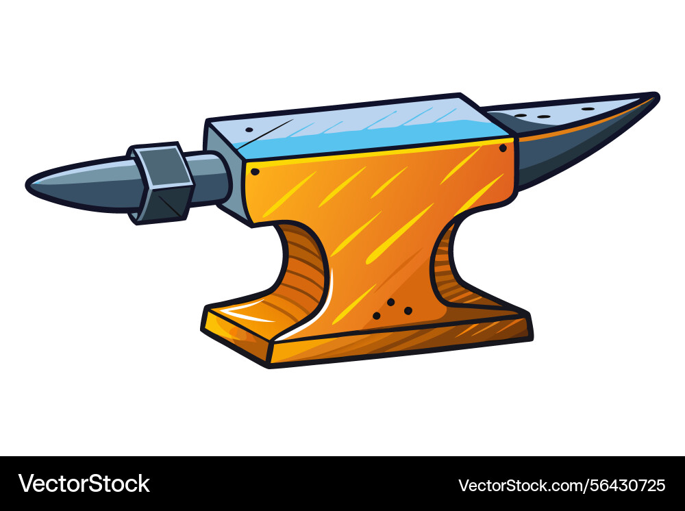 Vivid anvil design with a polished metal surface Vector Image