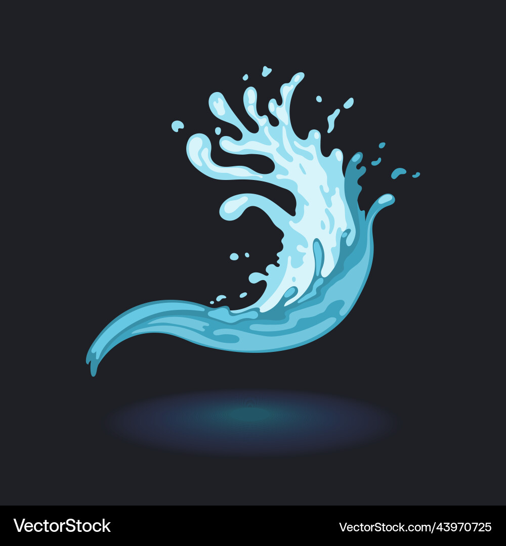 Water wave game asset cartoon aqua splash Vector Image