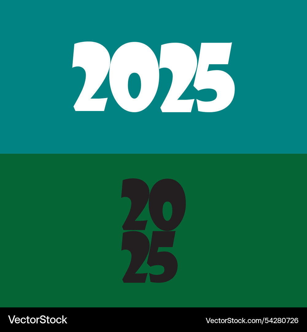 2025 number design template happy new year Vector Image