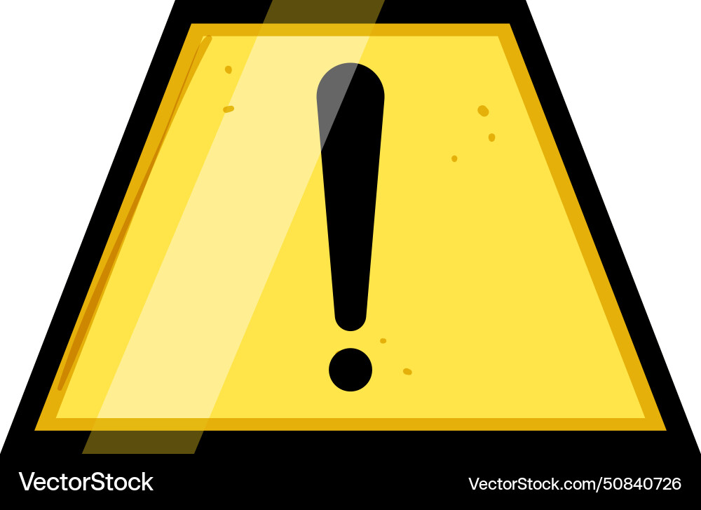 Alert yellow warning sign cartoon Royalty Free Vector Image