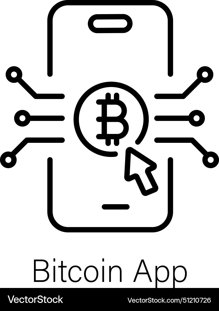 Bitcoin app Royalty Free Vector Image - VectorStock