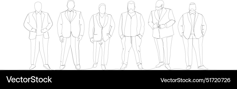 Body positive set curvy men in suits plus size Vector Image