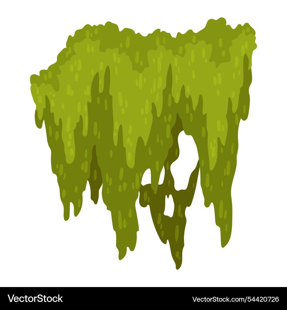Cartoon jungle moss shape green swamp Royalty Free Vector