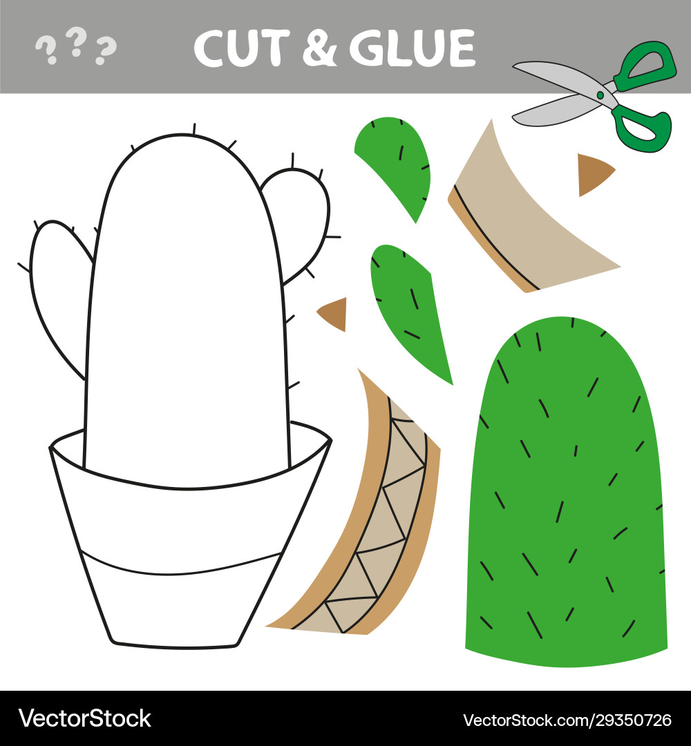 Cut and paste glue - education for kids – Royalty-Free Vector | VectorStock