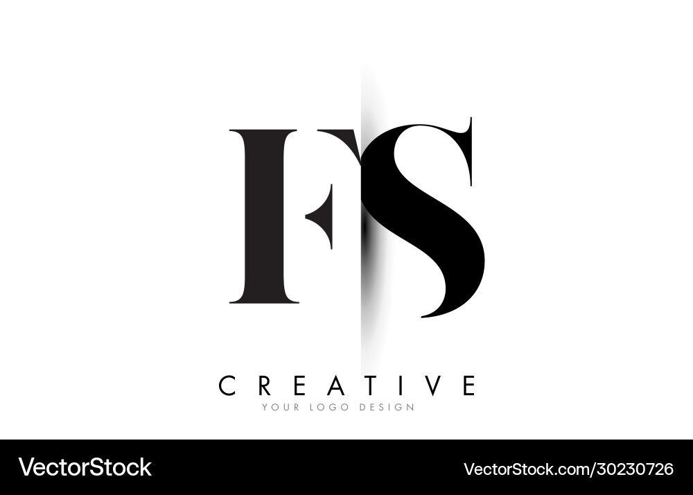 Fs f s letter logo with creative shadow cut design