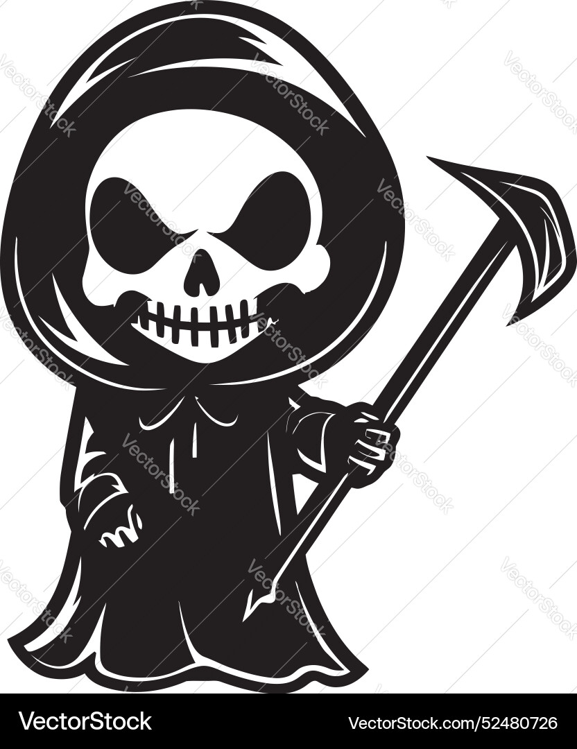 Grim grin adorable ripper emblem tiny taker Vector Image