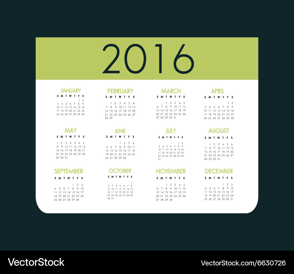 Kalenderplan des neuen Jahres Lizenzfreies Vektorbild