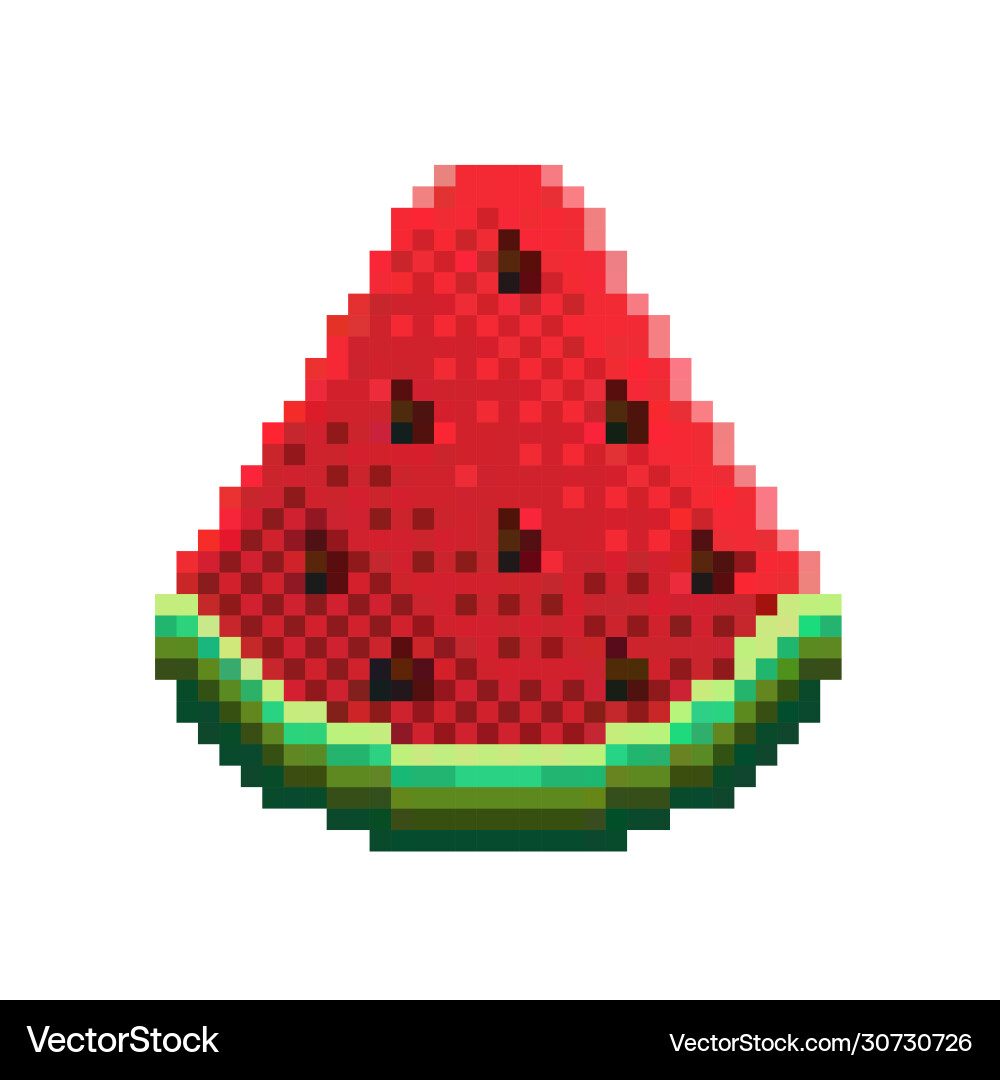 Pixel watermelon icon 32x32 Royalty Free Vector Image