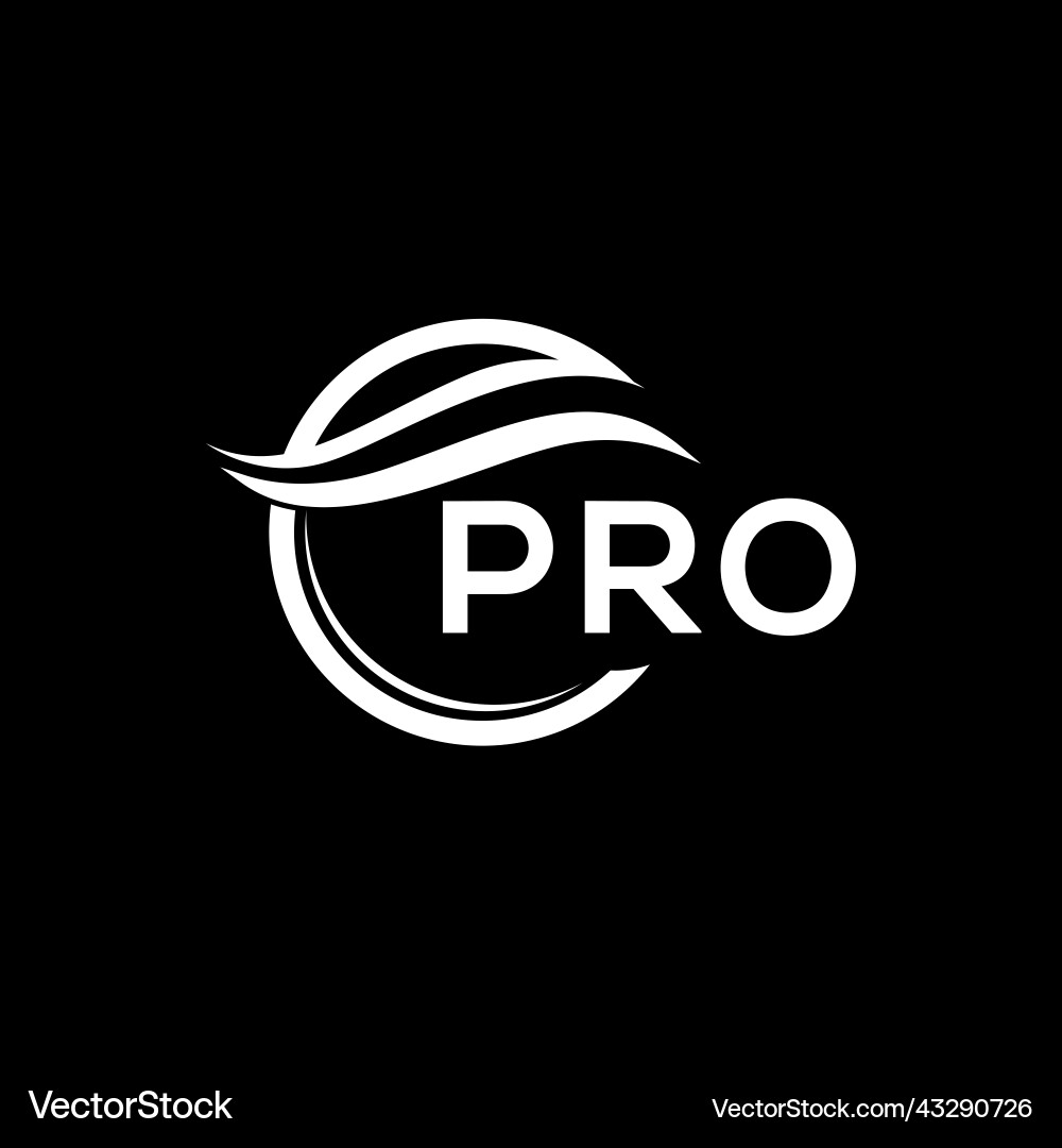 Pro letter logo design on black background Vector Image