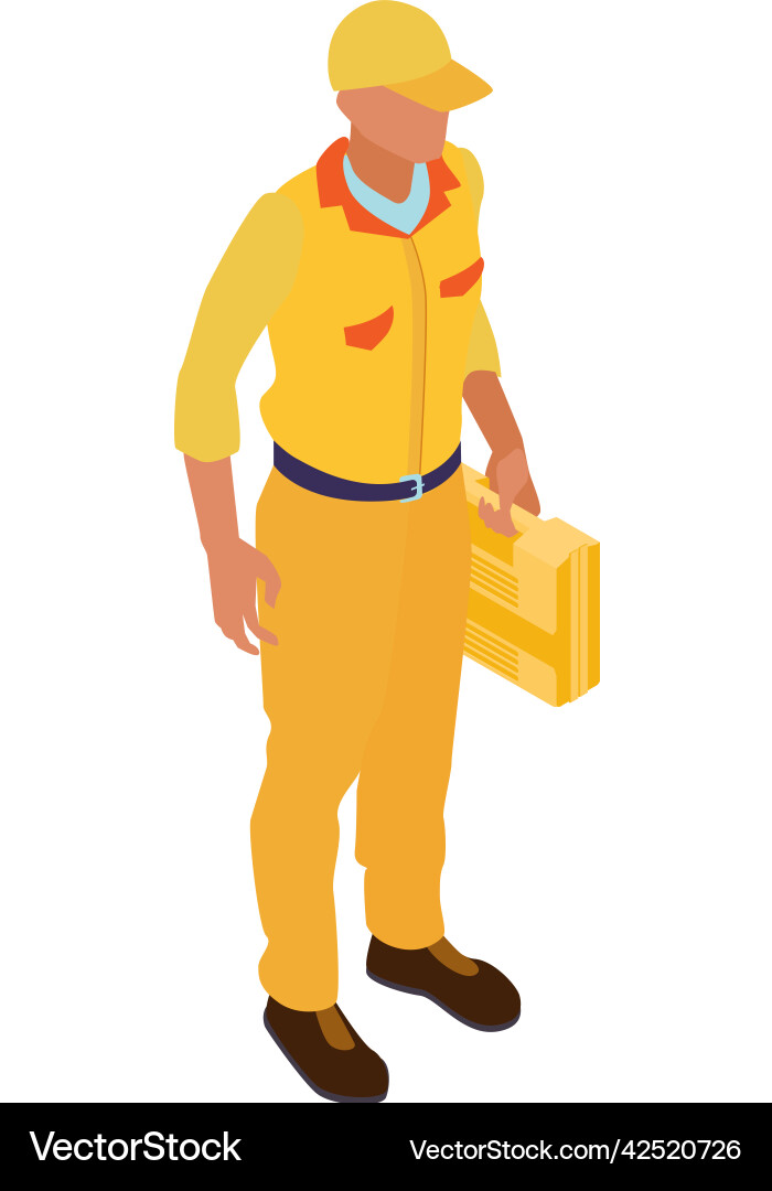 Repairman with toolbox composition Royalty Free Vector Image
