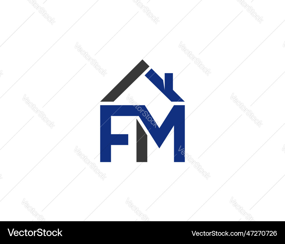 Simple initial letter fm logo design template Vector Image