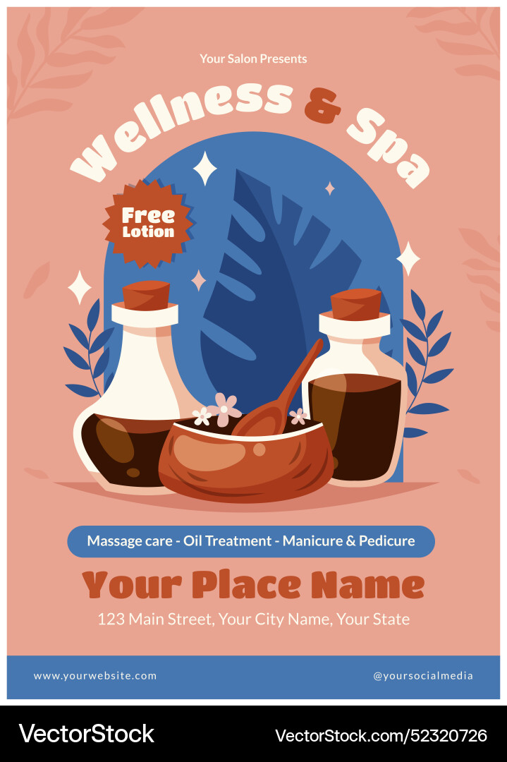 Spa poster design template Royalty Free Vector Image