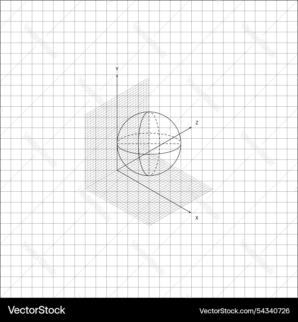 Sphere with vertical and horizontal sections Vector Image