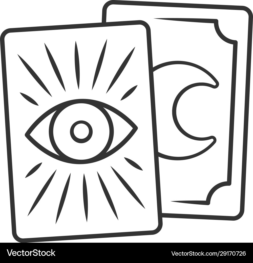 Tarot Cards Line Art Royalty Free Vector Image