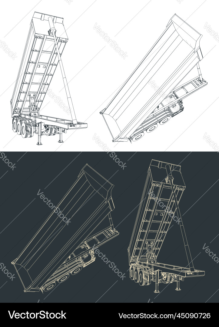 Tipper semi trailer Royalty Free Vector Image - VectorStock