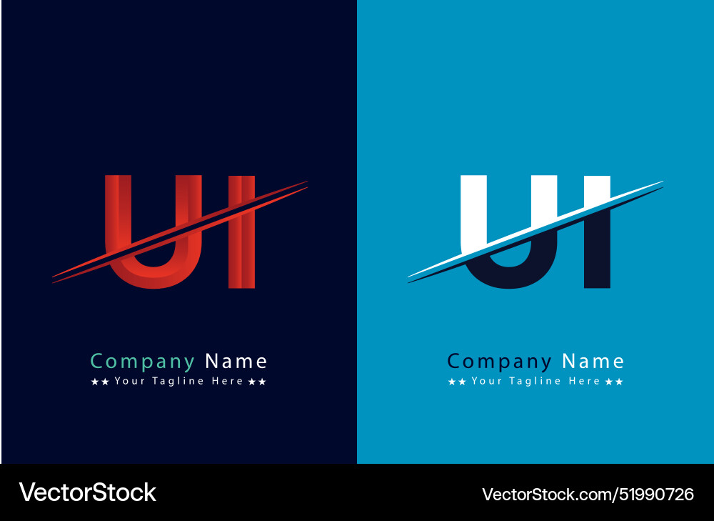 Ui letter logo template design Royalty Free Vector Image