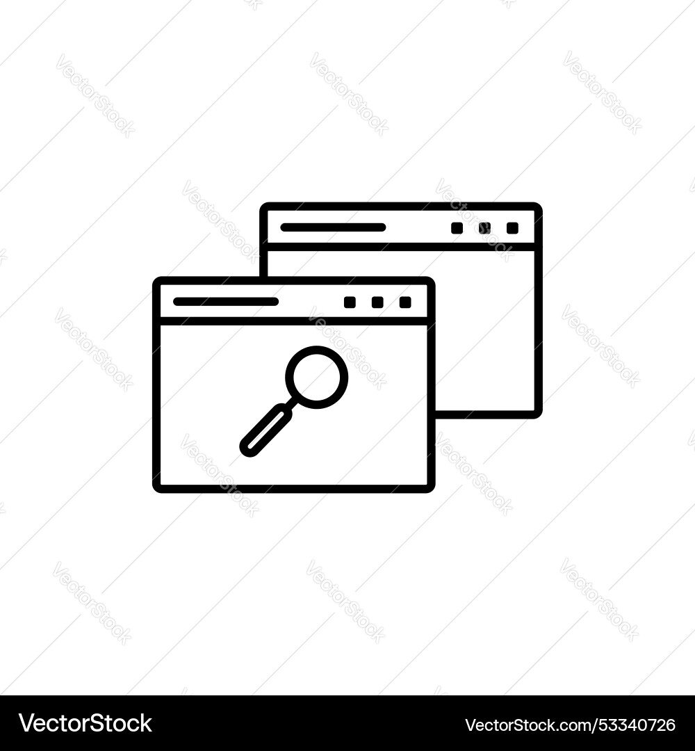 Web search icon set internet online optimization Vector Image