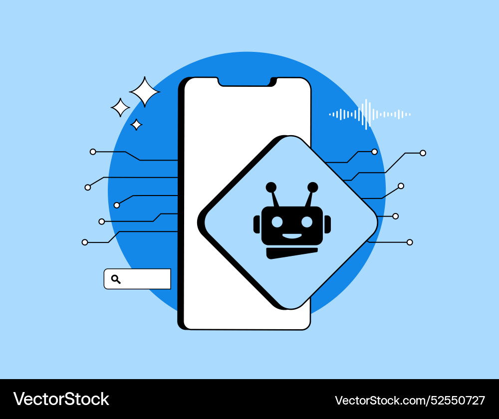 Ai phone - smart technology mobile device Vector Image