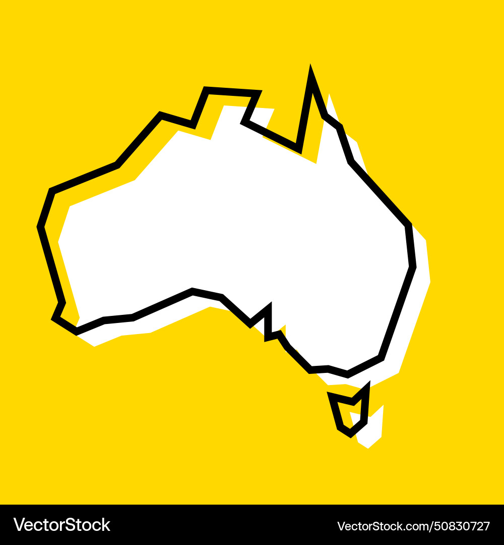 Australia simplified map Royalty Free Vector Image