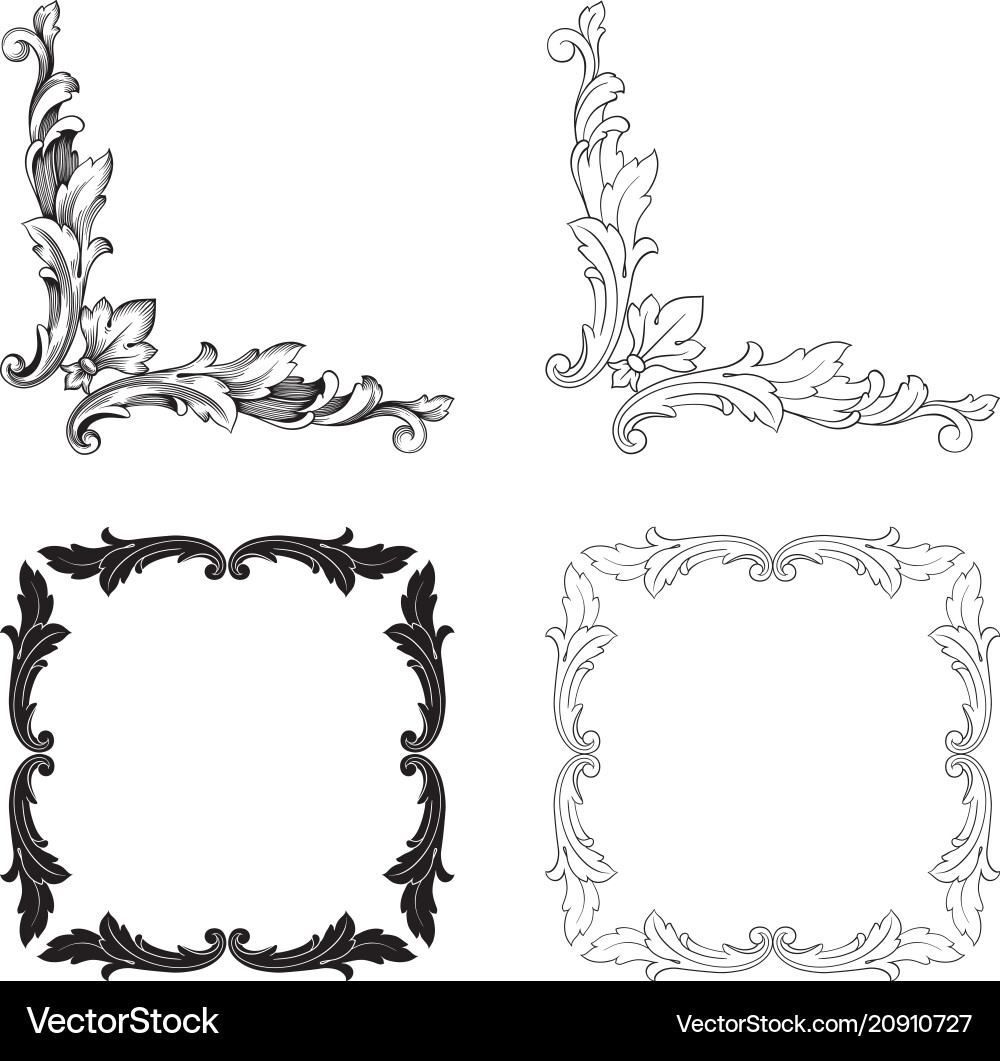 Baroque of vintage elements for design Royalty Free Vector