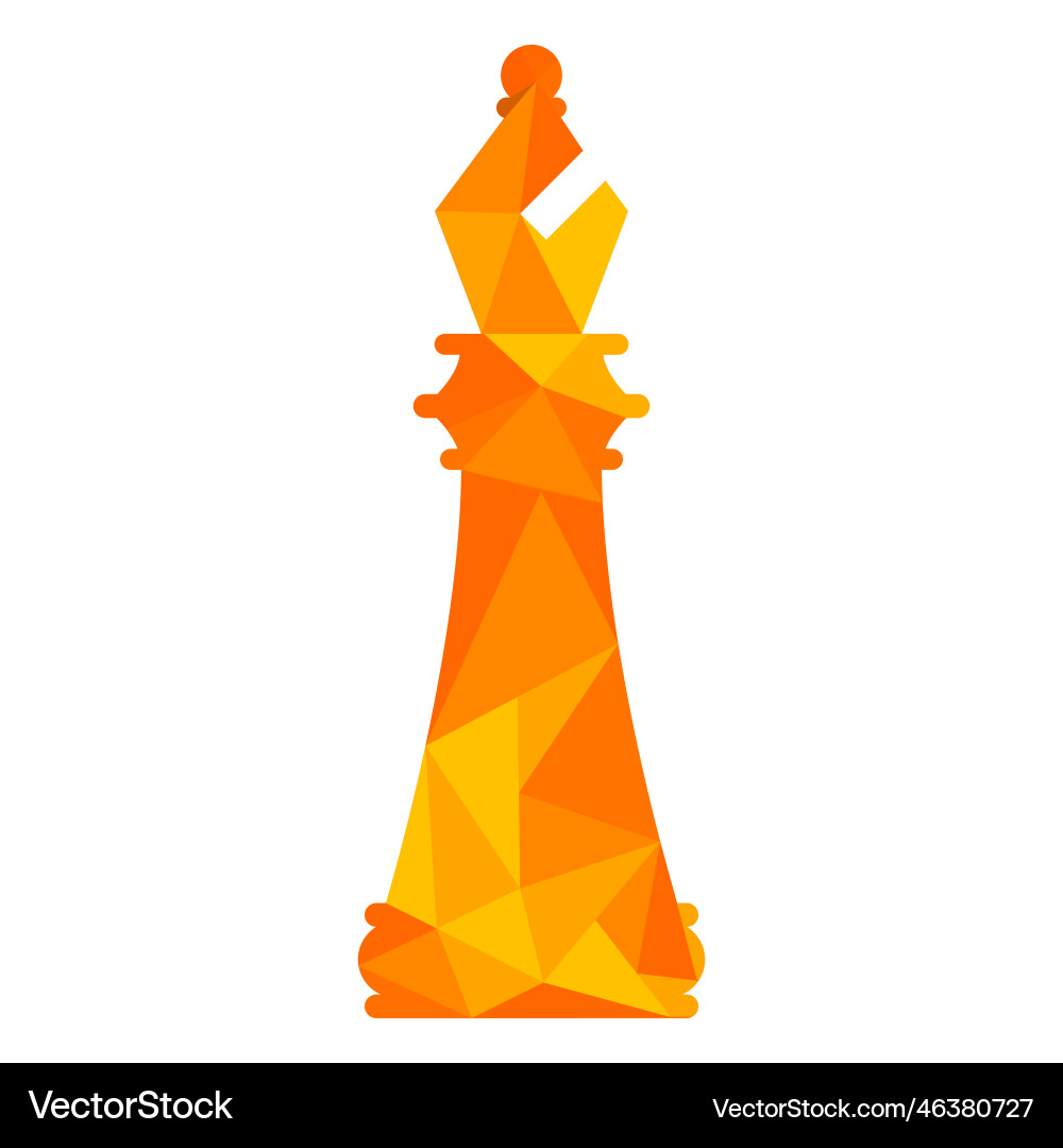 Bishop chess low poly Royalty Free Vector Image