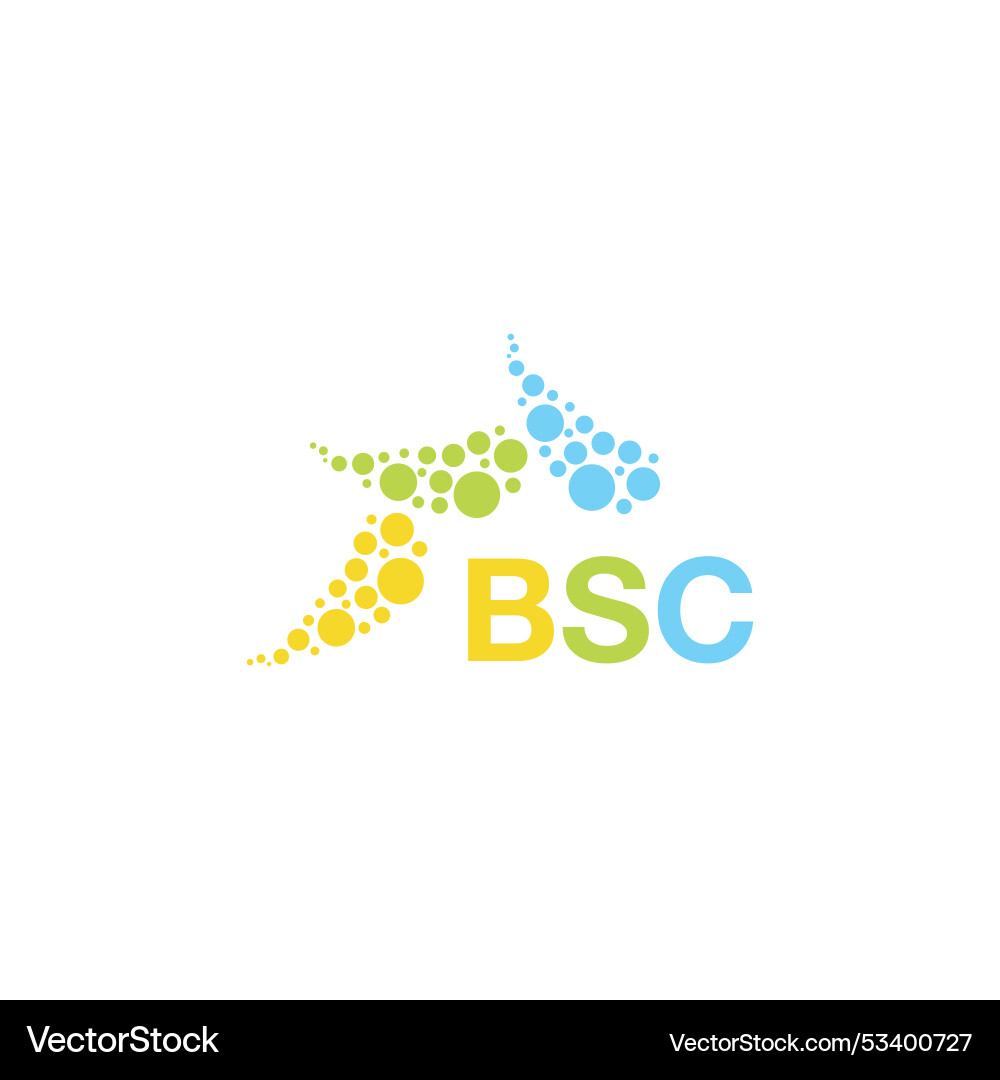 Bsc letter logo design on white background Vector Image