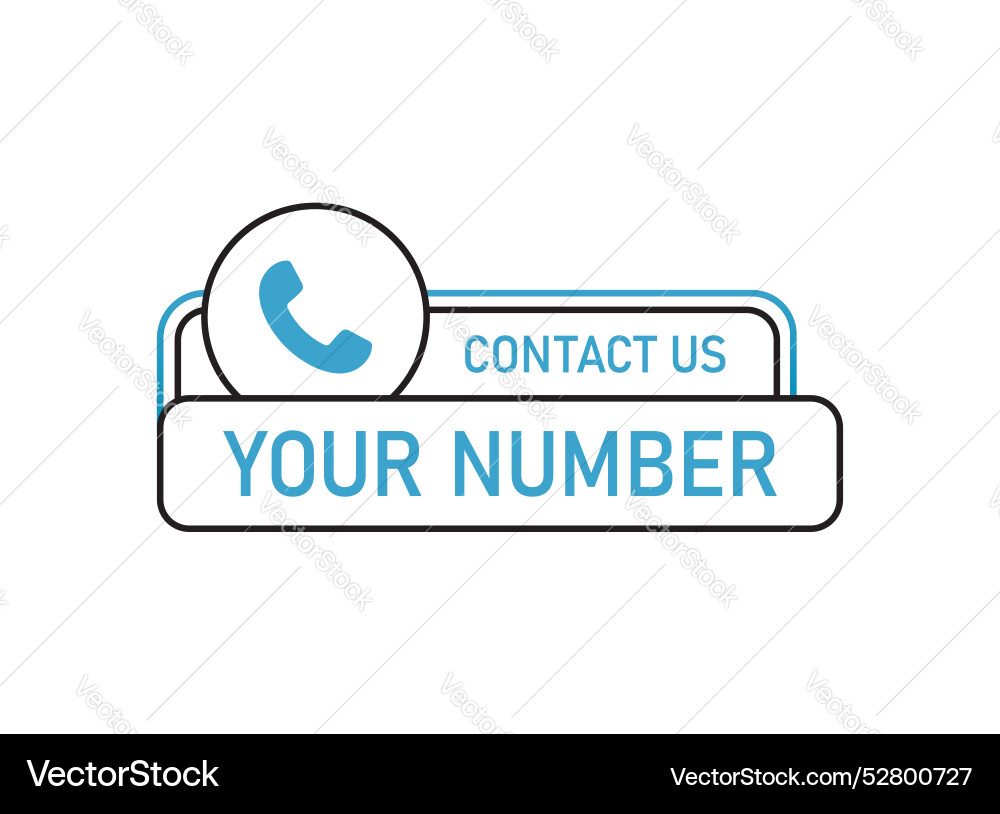 Call us button icon in flat style phone number Vector Image