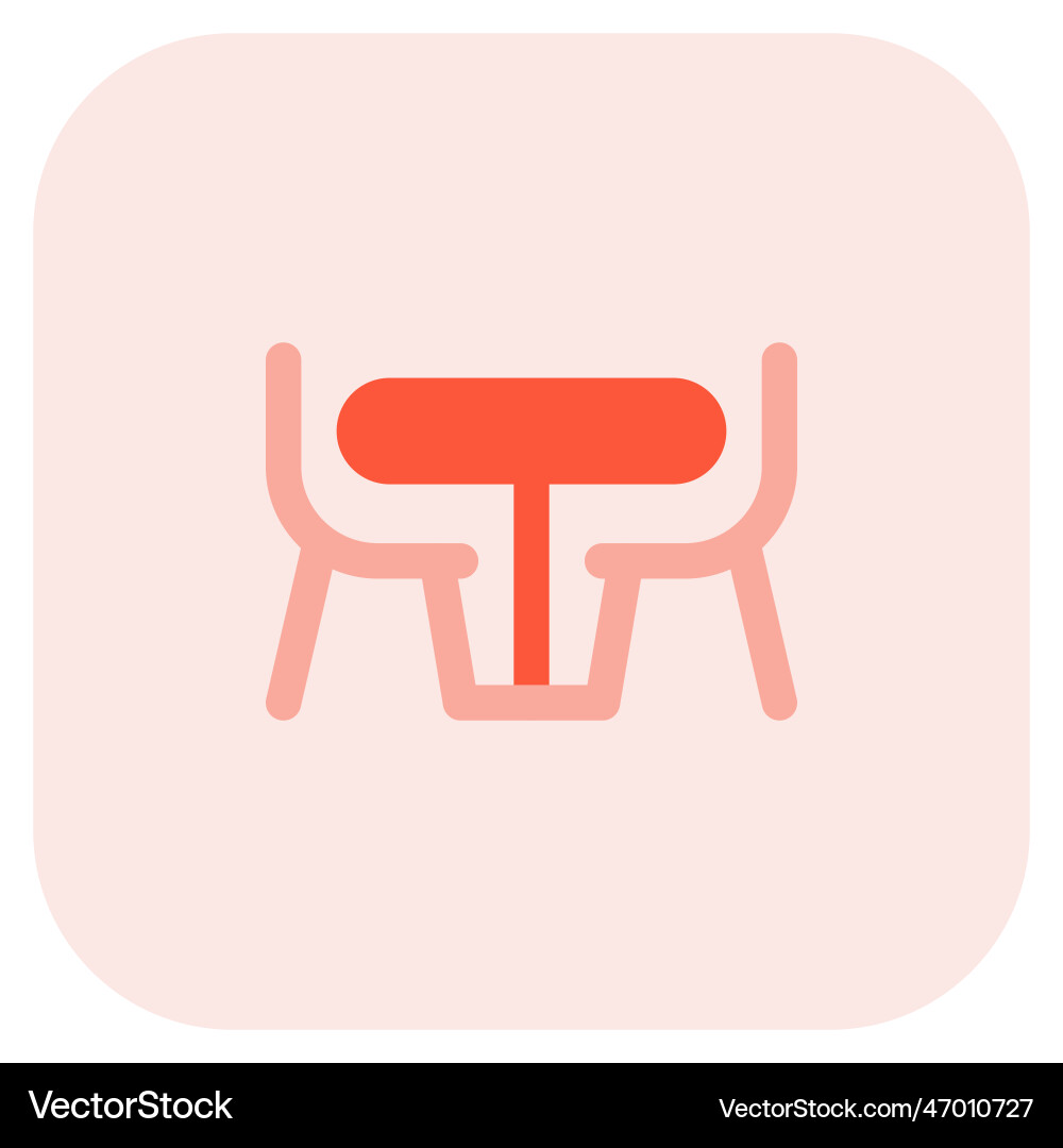 Dining table with attached chair Royalty Free Vector Image