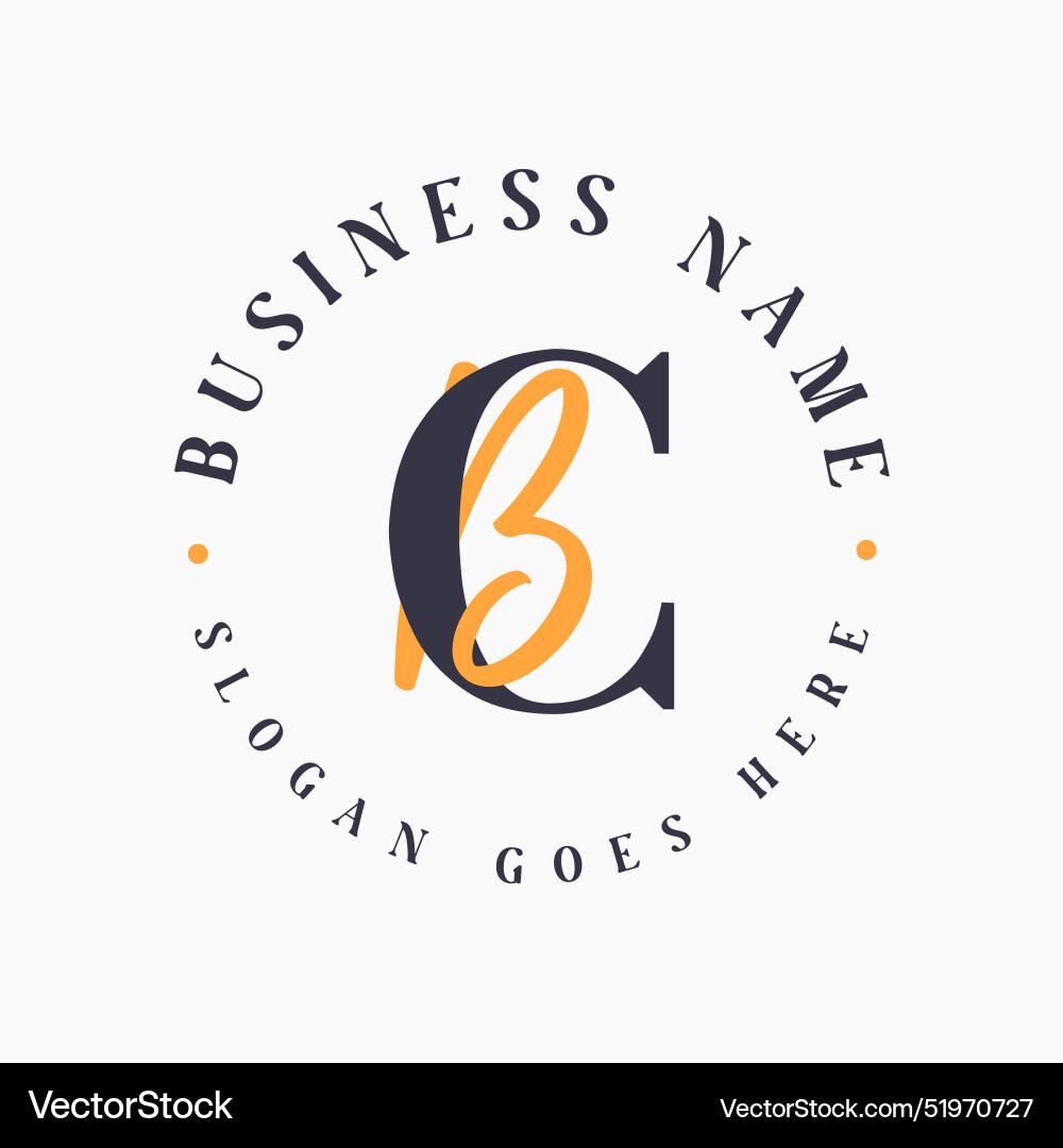 Elegant letter cb initials logo for corporate Vector Image