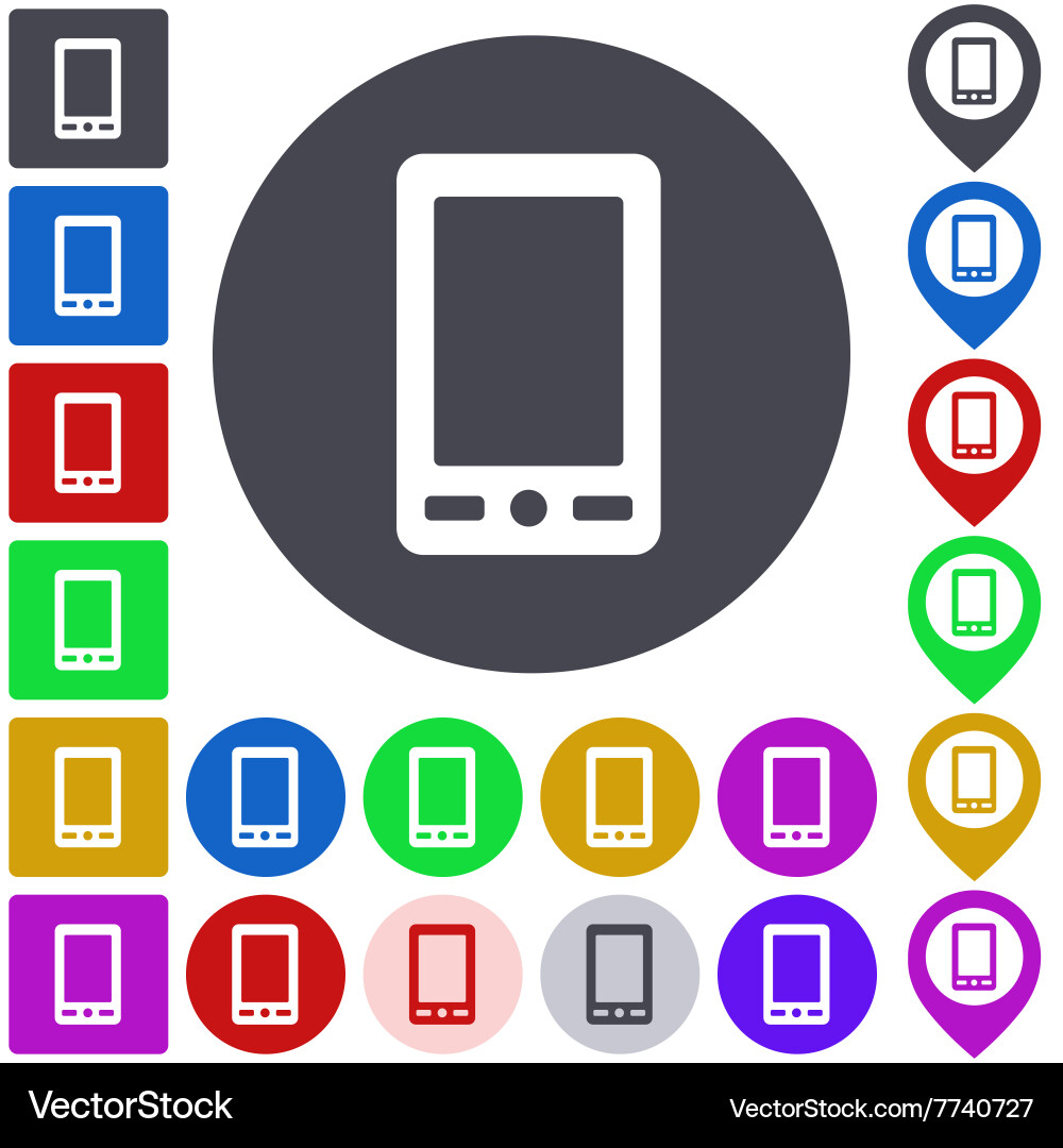 Farb-Handy-Symbol-Set Lizenzfreies Vektorbild