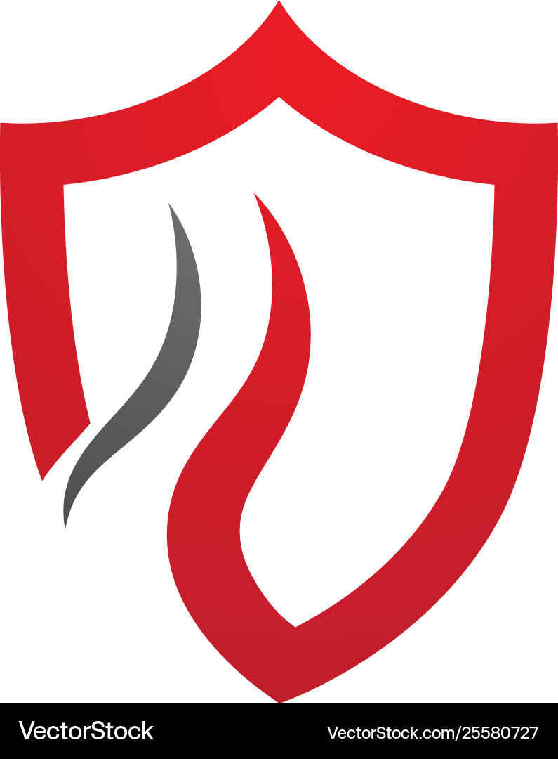 Fire shield design Royalty Free Vector Image - VectorStock