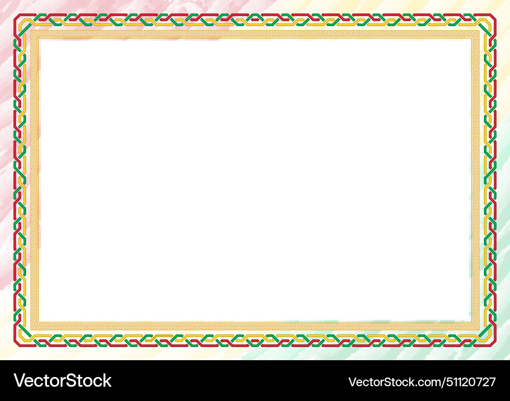 Horizontal frame and border with guyana flag Vector Image