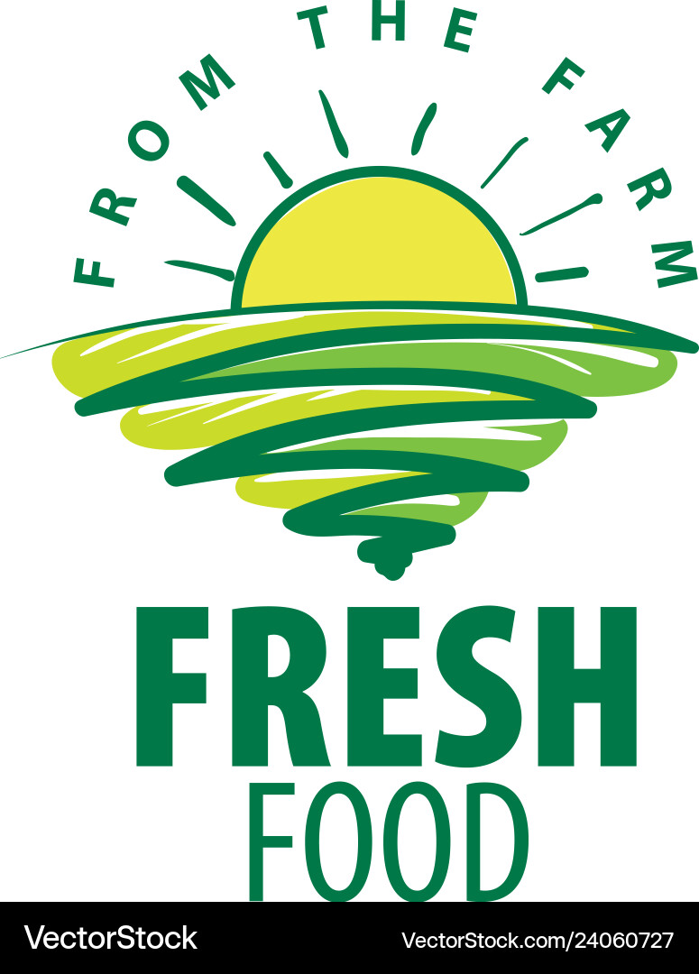 Logo fresh food from the farm Royalty Free Vector Image