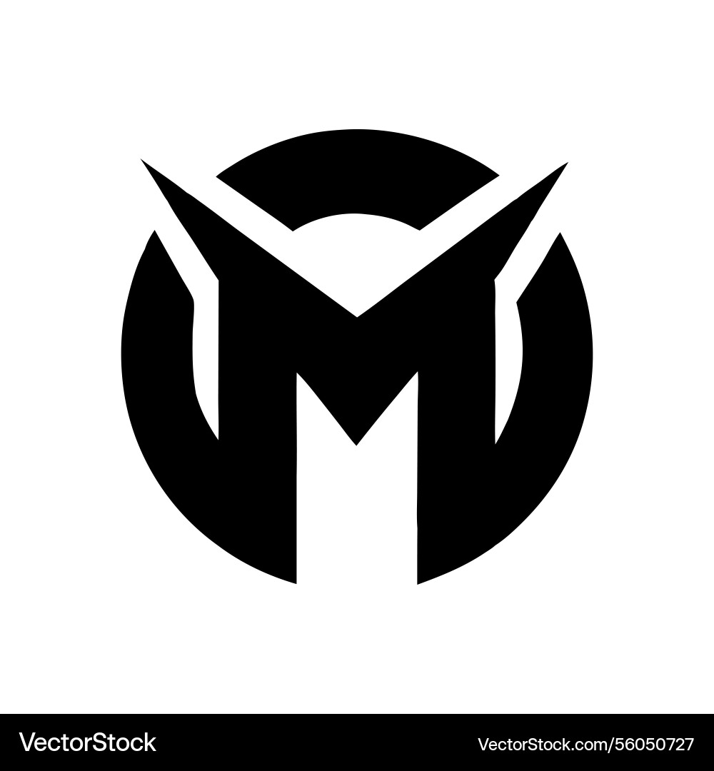 M latter black logo design Royalty Free Vector Image