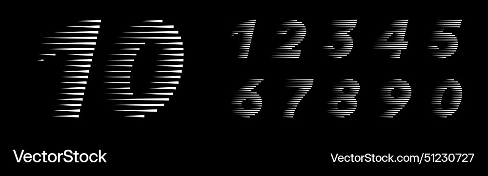 Number font speed style logo horizontal geometric Vector Image